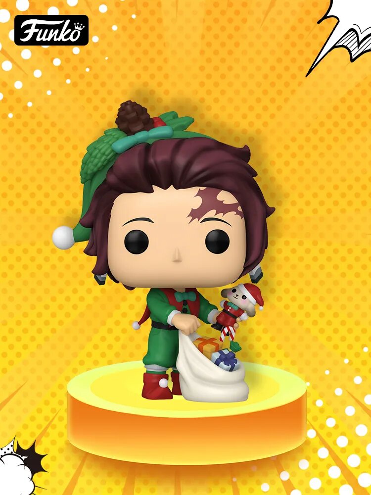 Funko Pop Танджиро Камадо Рождественский Эльф Аниме Клинок рассекающий демонов