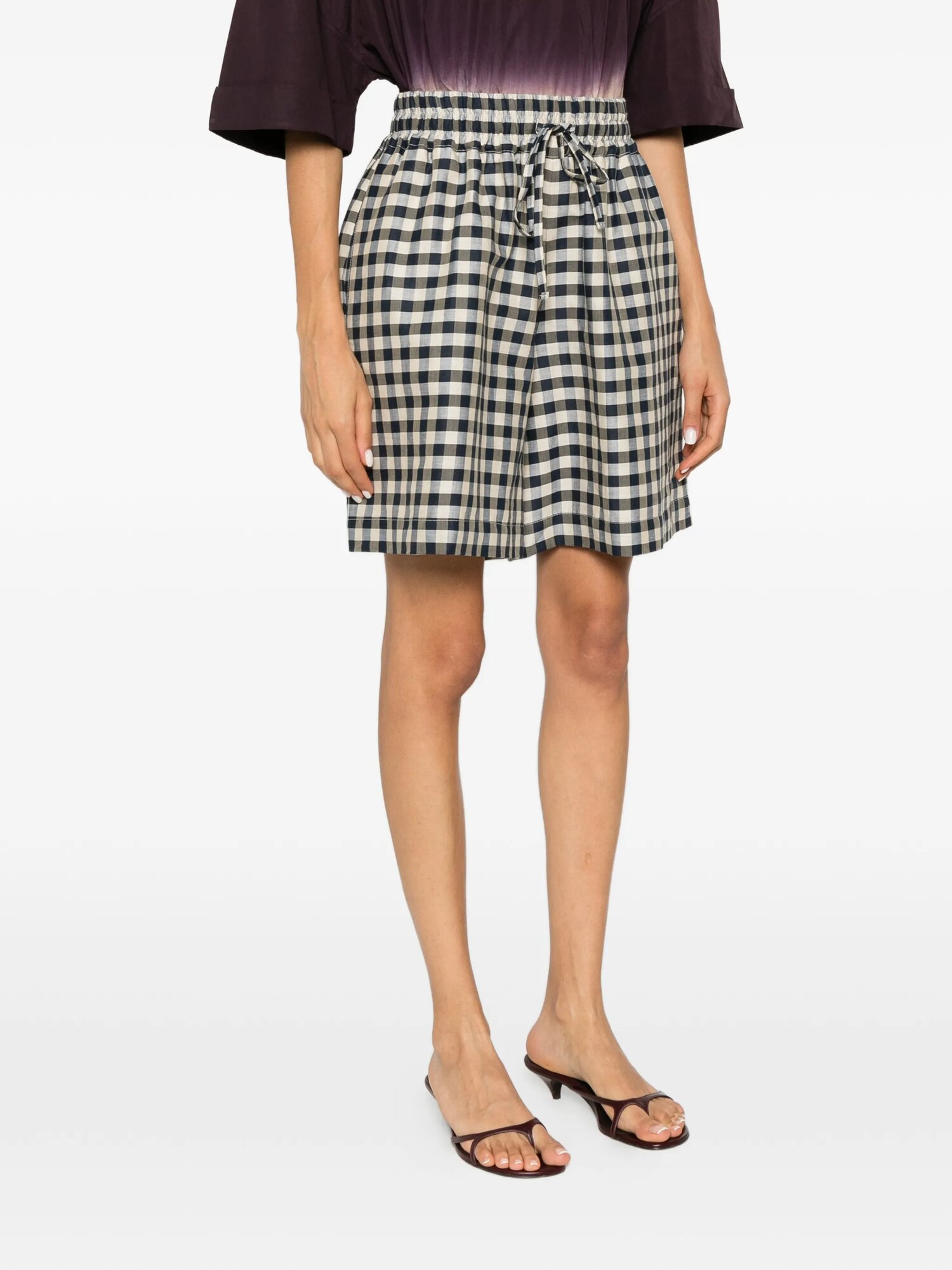 Шорты WEEKEND Gingham-check drawstring shorts, размер 40, blue — фото 1