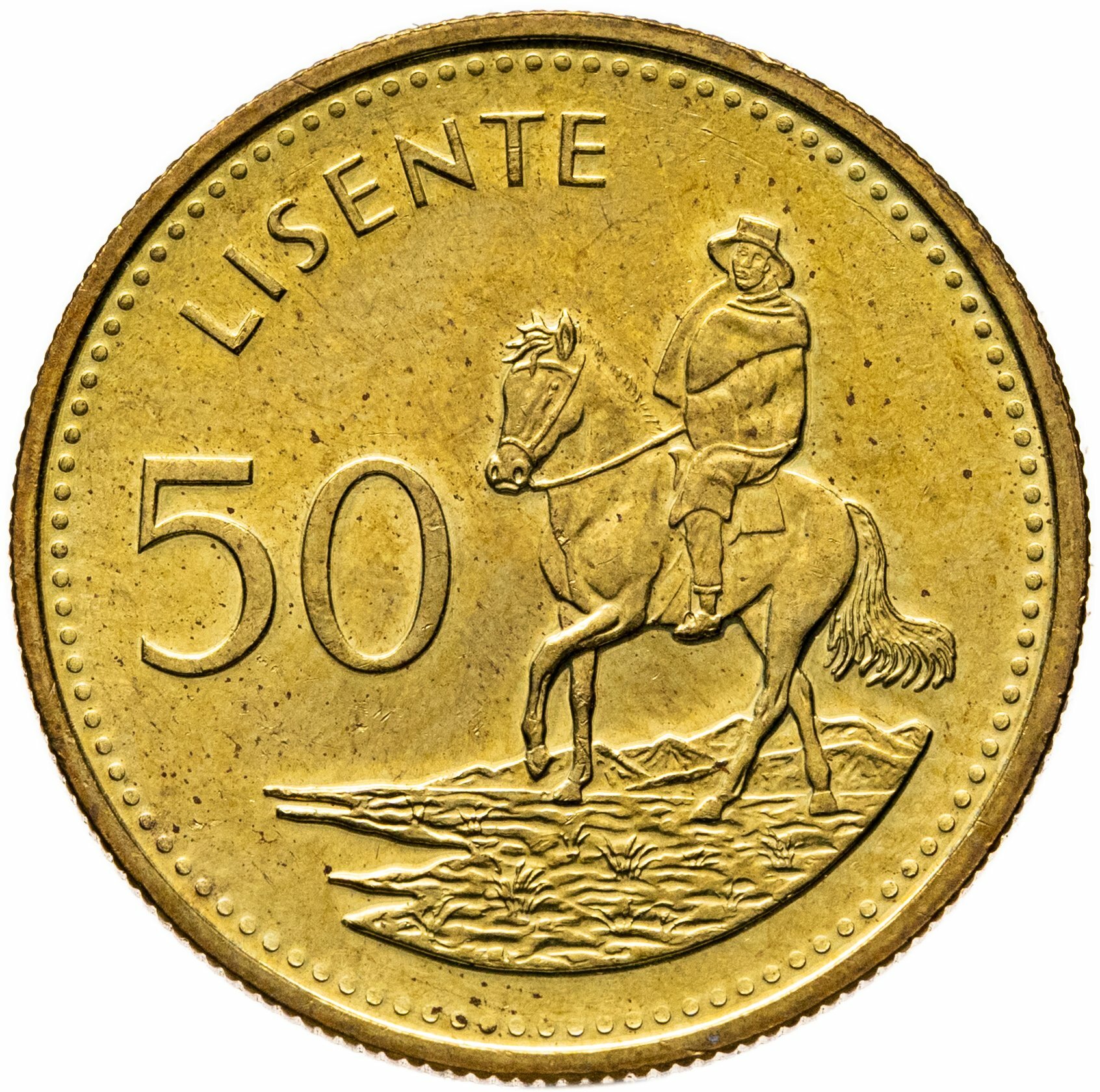 Лесото 50 лисенте 2018, Сталь, в сохранности AU-UNC
