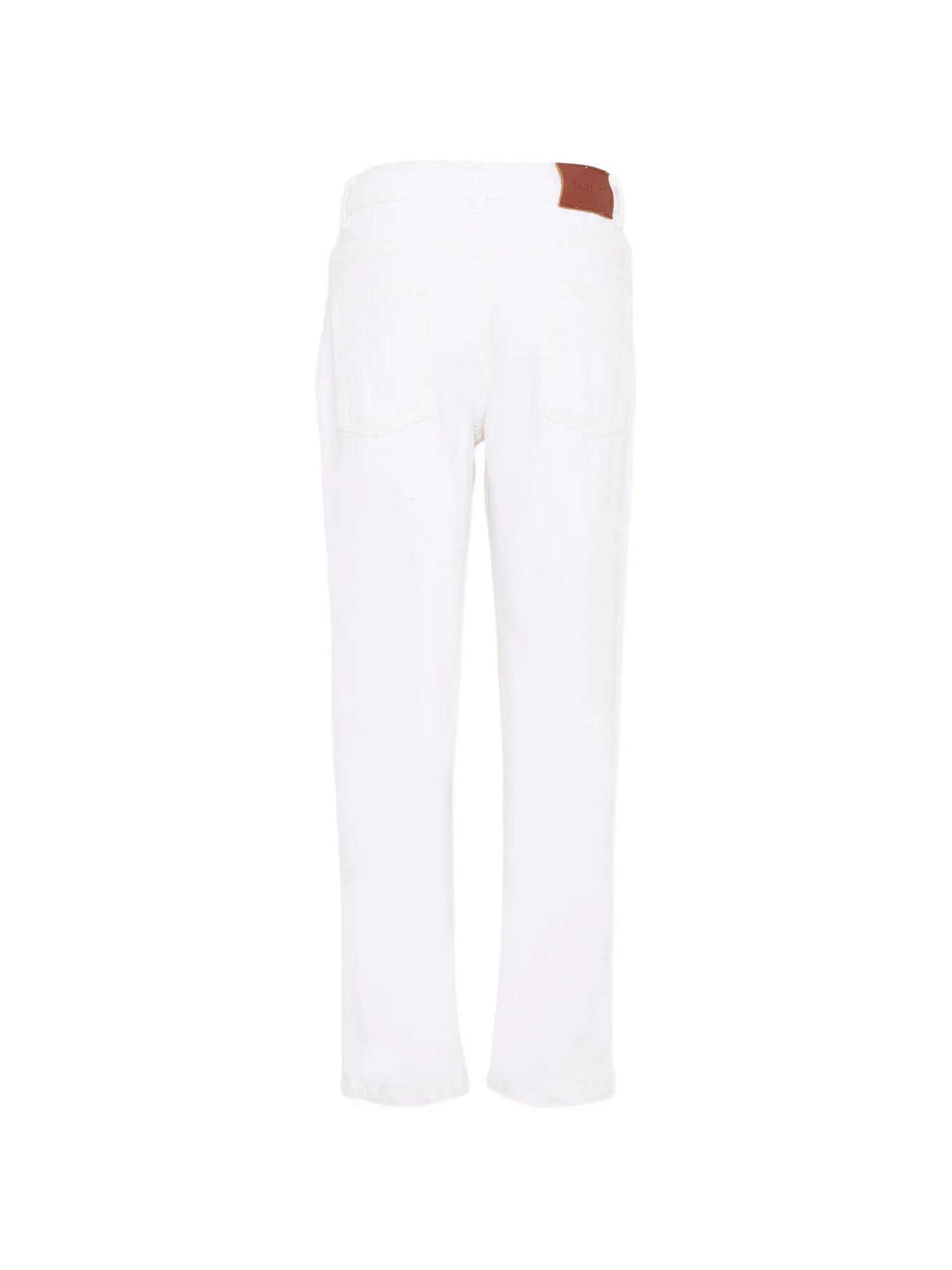 Брюки TRUSSARDI Junior Logo-patch straight-leg trousers, размер 5 лет, бежевый/белый — фото 1