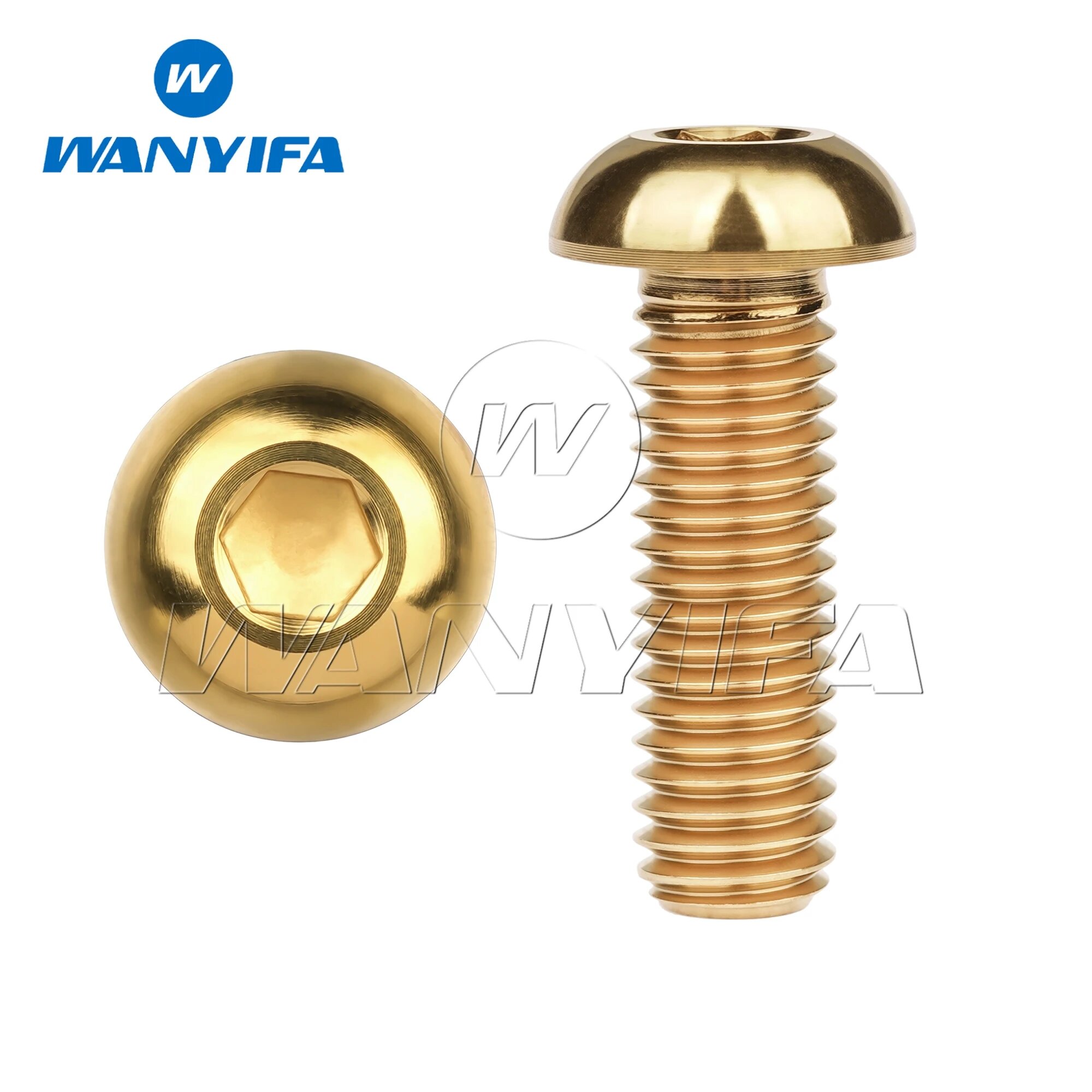 Титановый винт Wanyifa M6x12, золотой, 12 мм
