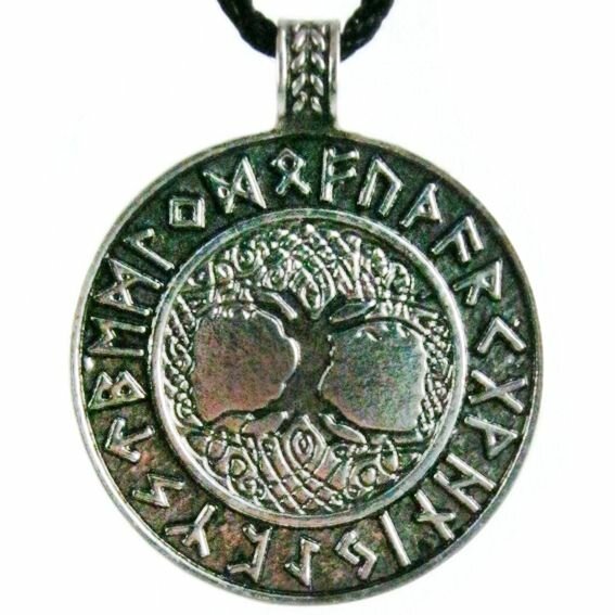 Амулет на шнурке дерево жизни (металл, 42*39 мм.), 1 шт.