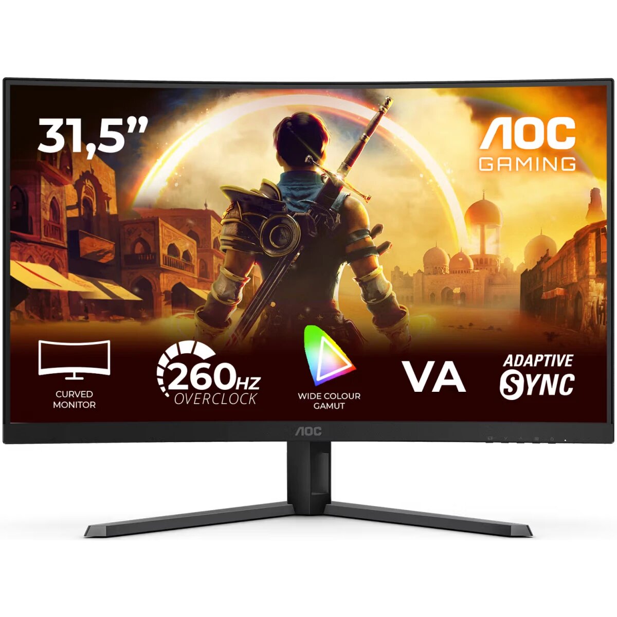 Монитор AOC 31,5" C32G42ZE, 16:9, VA, FHD, 4ms, 300cd, 240Hz, HDMI, DP