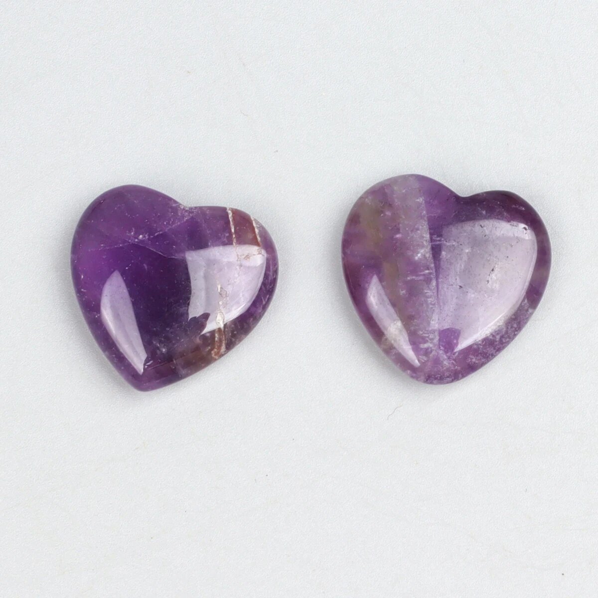 Хрустальный камень в форме сердца Фиолетовый, amethyst
