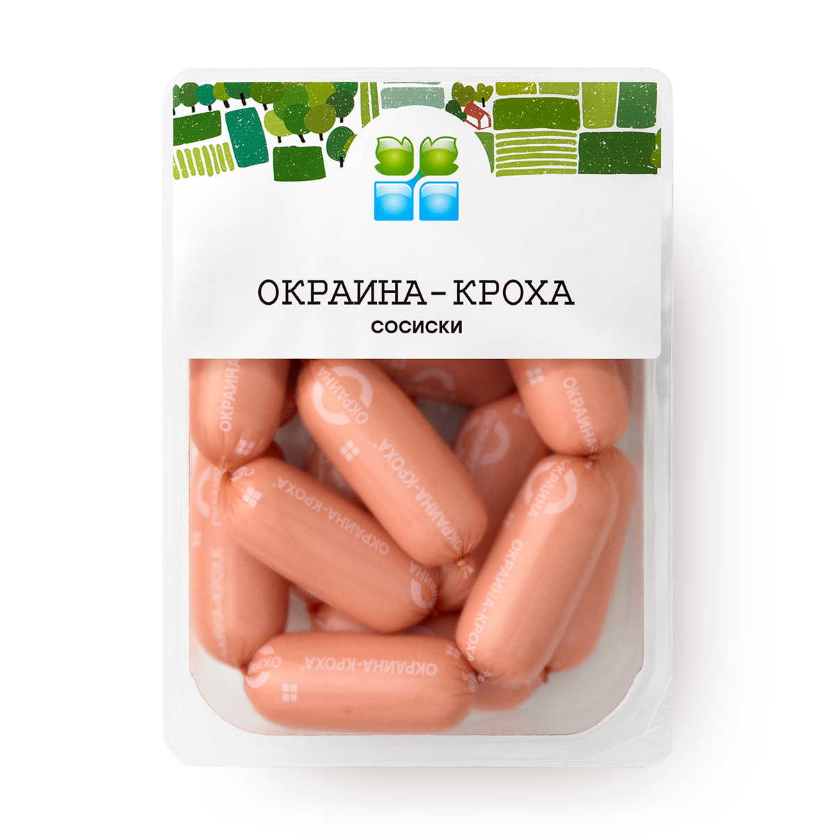 Сосиски Окраина «Кроха», свинина/говядина, 1 упаковка, 420 г
