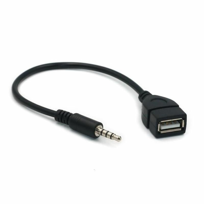USB-адаптер 3,5 мм - 20 см кабель для звука для подключения U-диска к автомобильному AUX (только порты с декодированием)
