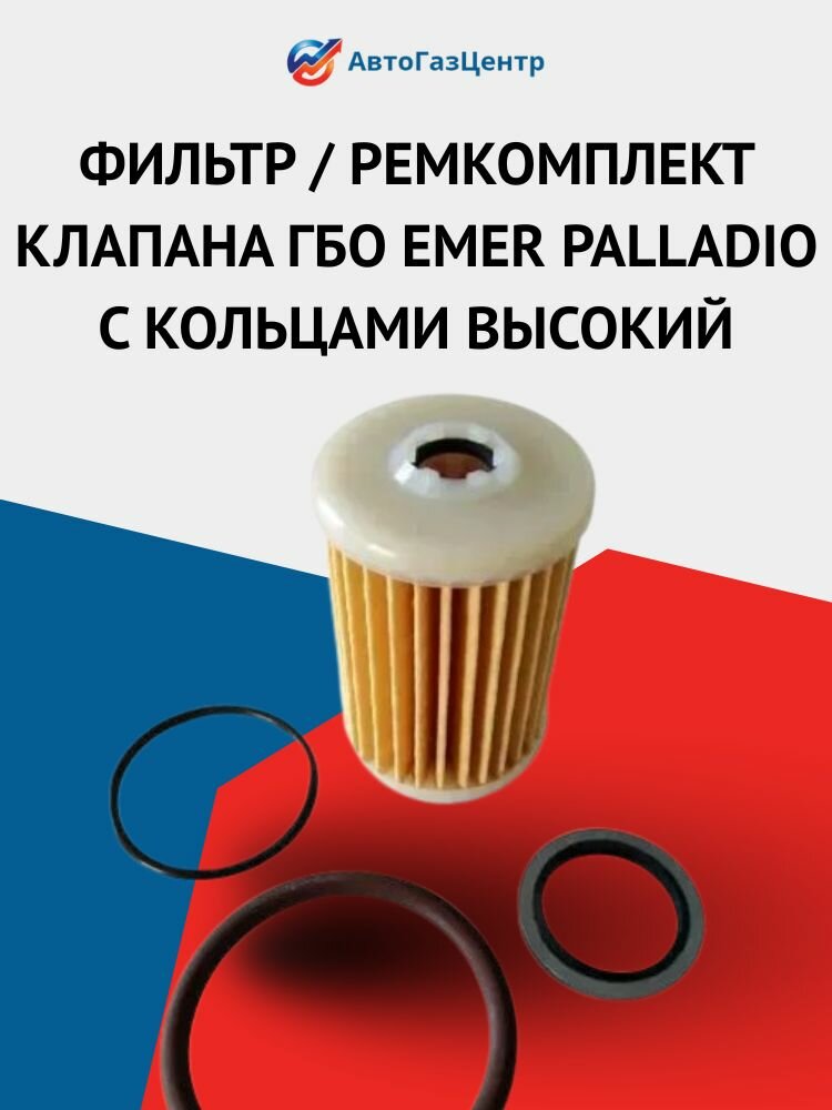 Фильтр / Ремкомплект газового клапана ГБО EMER Palladio с кольцами высокий
