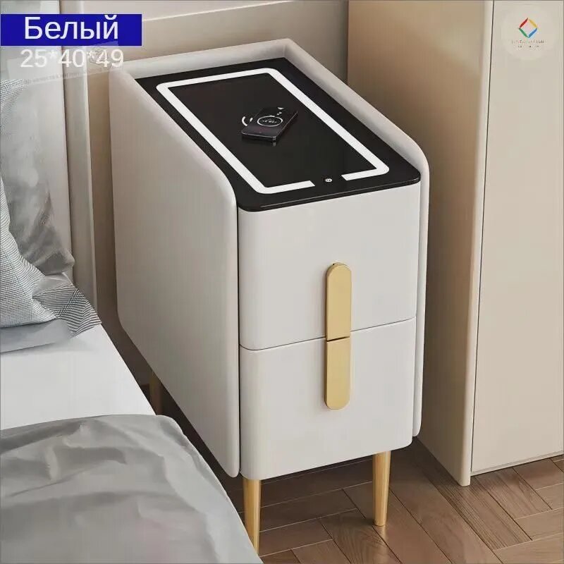 Тумба прикроватная, 2 ящика, 25х40х50 см, ABS пластик, минимализм, белая