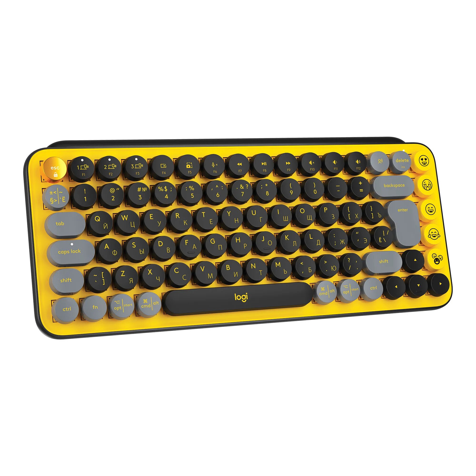 Клавиатура Logitech POP Keys Blast, беспроводная, классическая, желтые клавиши