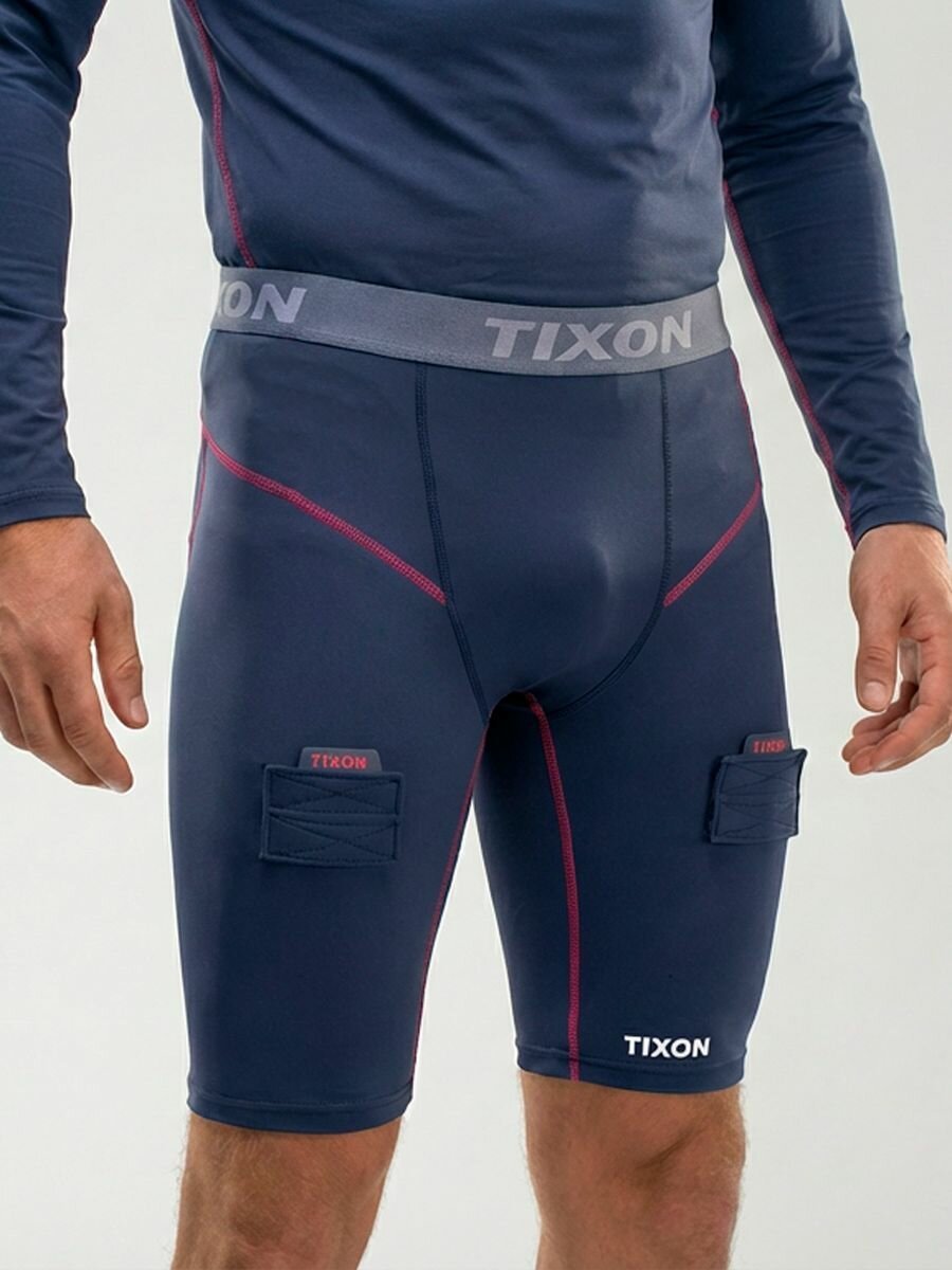 Компрессионное хоккейное белье шорты с защитой паха TIXON
