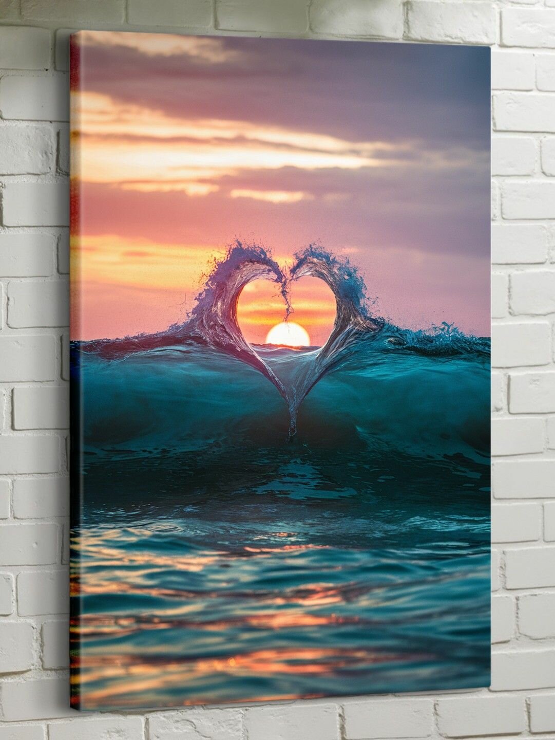 "Waveform Love" - картина на холсте, 60x40 см.