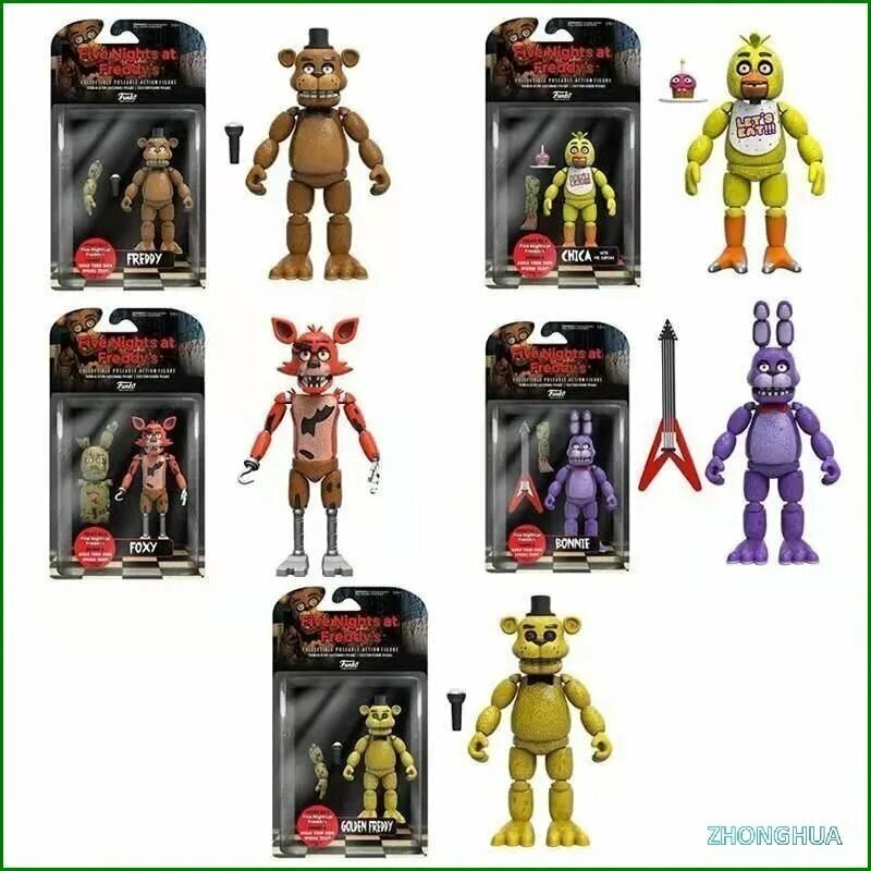 Эксклюзивный комплект из пяти кукол ПВХ FNaF, 13 см