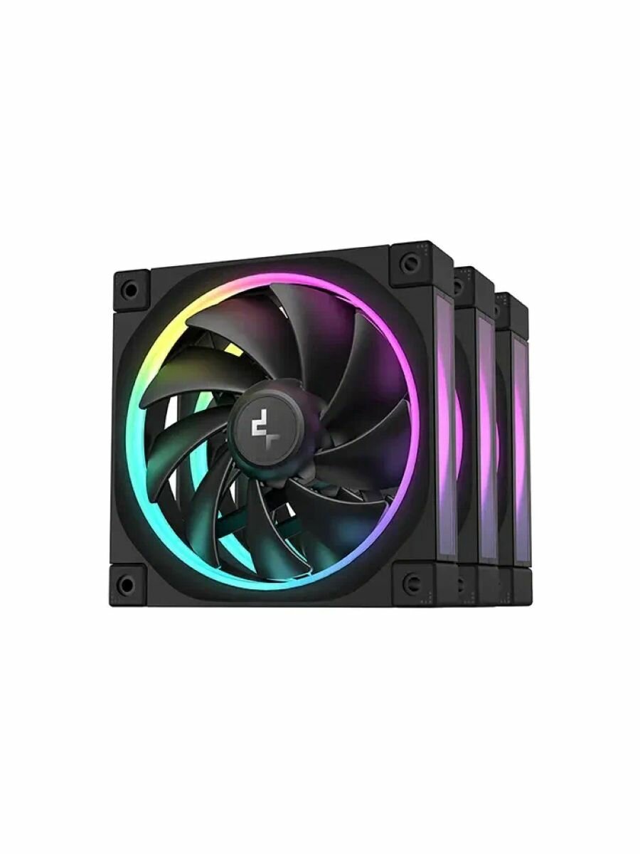 Вентилятор для корпуса Deepcool FL12-3 IN 1 3*120mm, ARGB, 4-pin PWM, 500-2150rpm, 55CFM, 32dBA, черный, color BOX