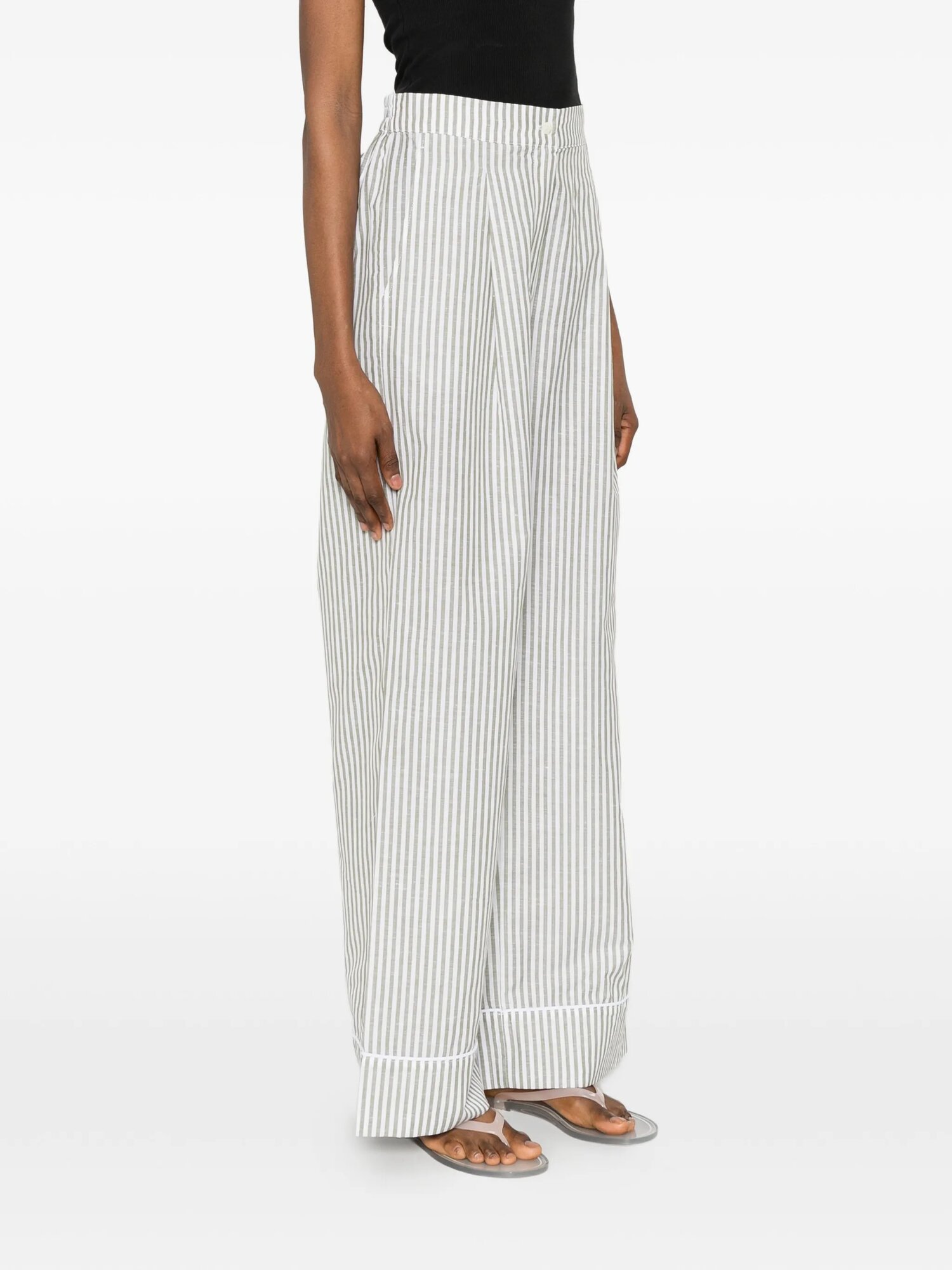 Брюки Riviera Striped-pattern pants, размер 42, бежевый/белый — фото 1
