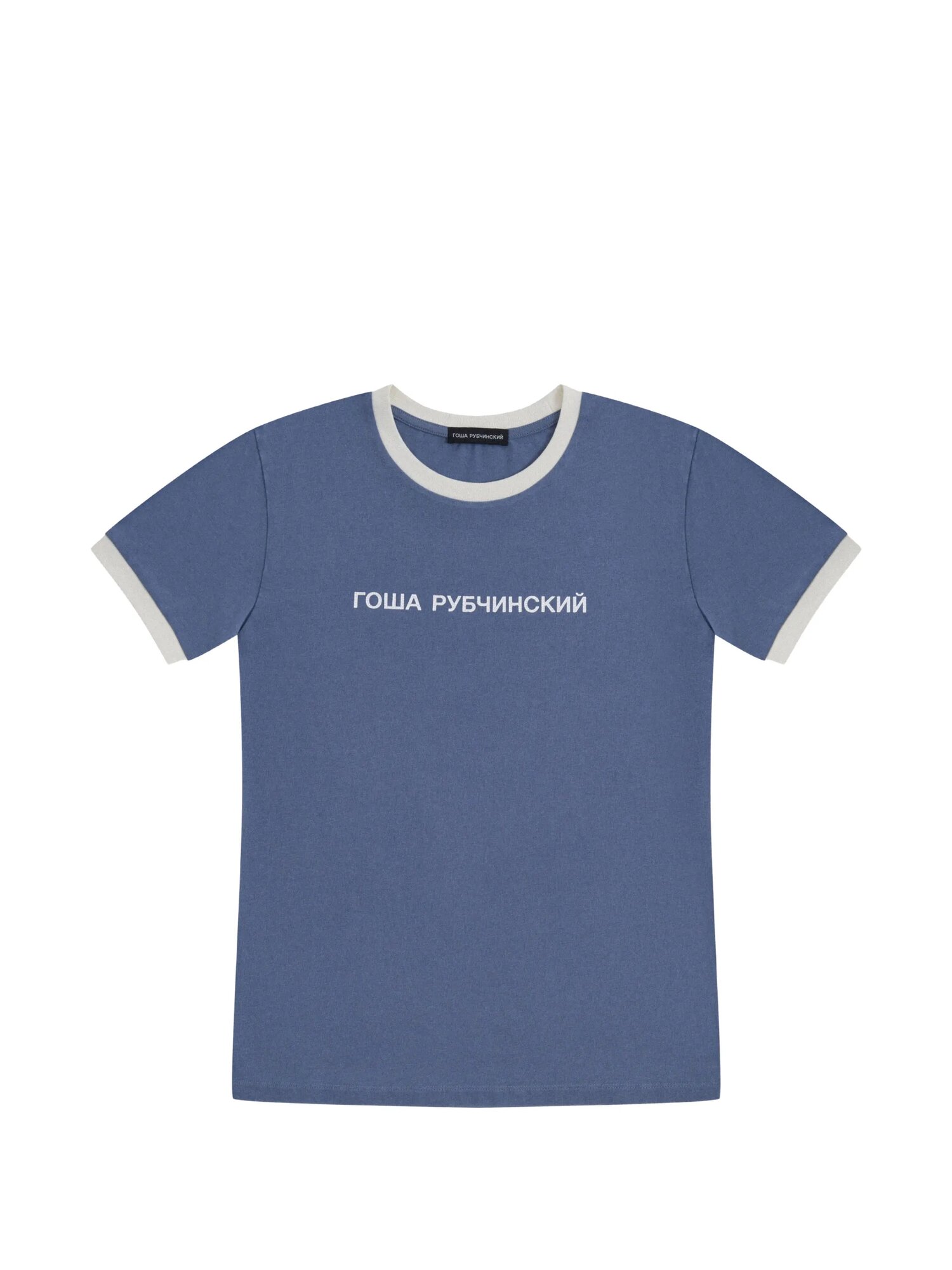 Футболка Contrast-trim logo-print T-shirt