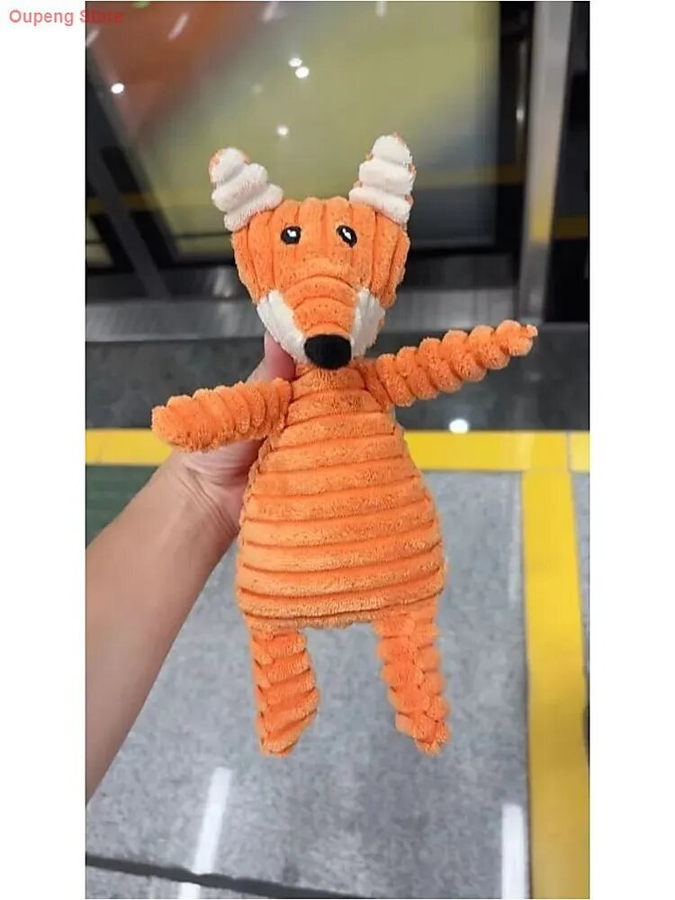 Игрушка для собак из вельвета лиса жевательная и обучающая