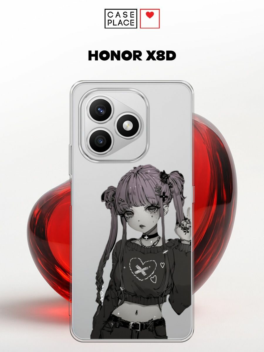 Чехол на Honor X8d / Хонор X8d с принтом Готическая аниме-девушка