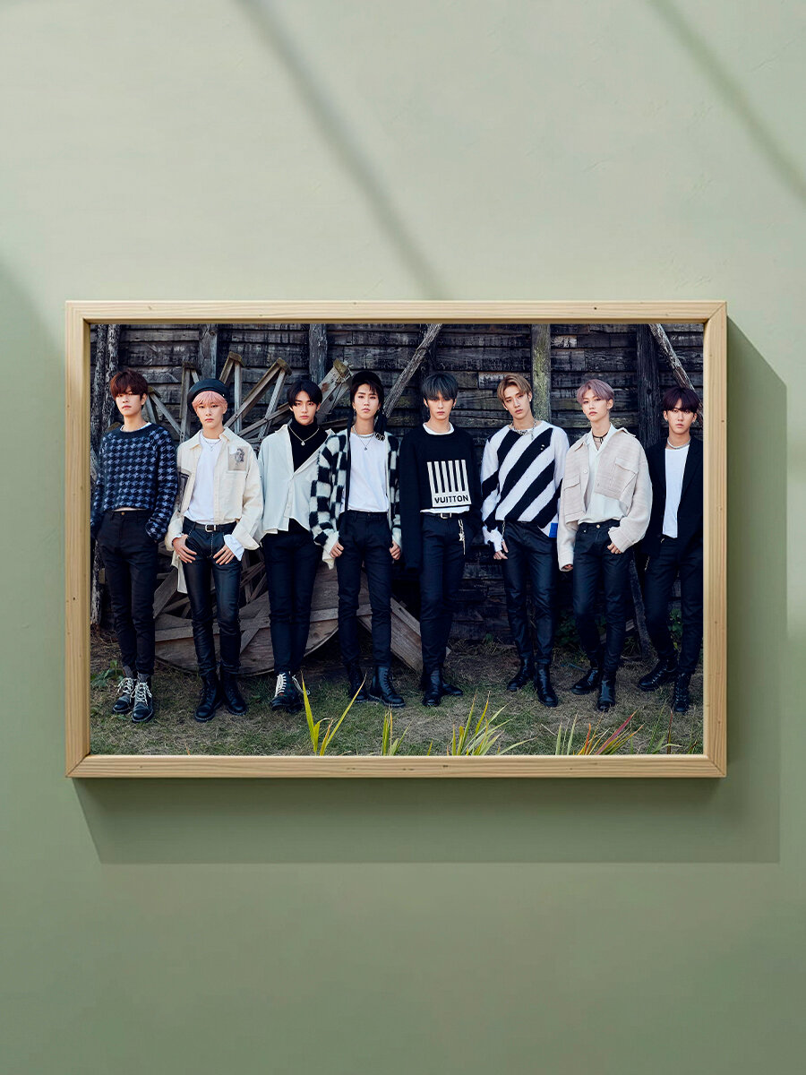 Постер, плакат на стену "Stray Kids K-Pop Группа" 42 см х 29,7 см (А3)