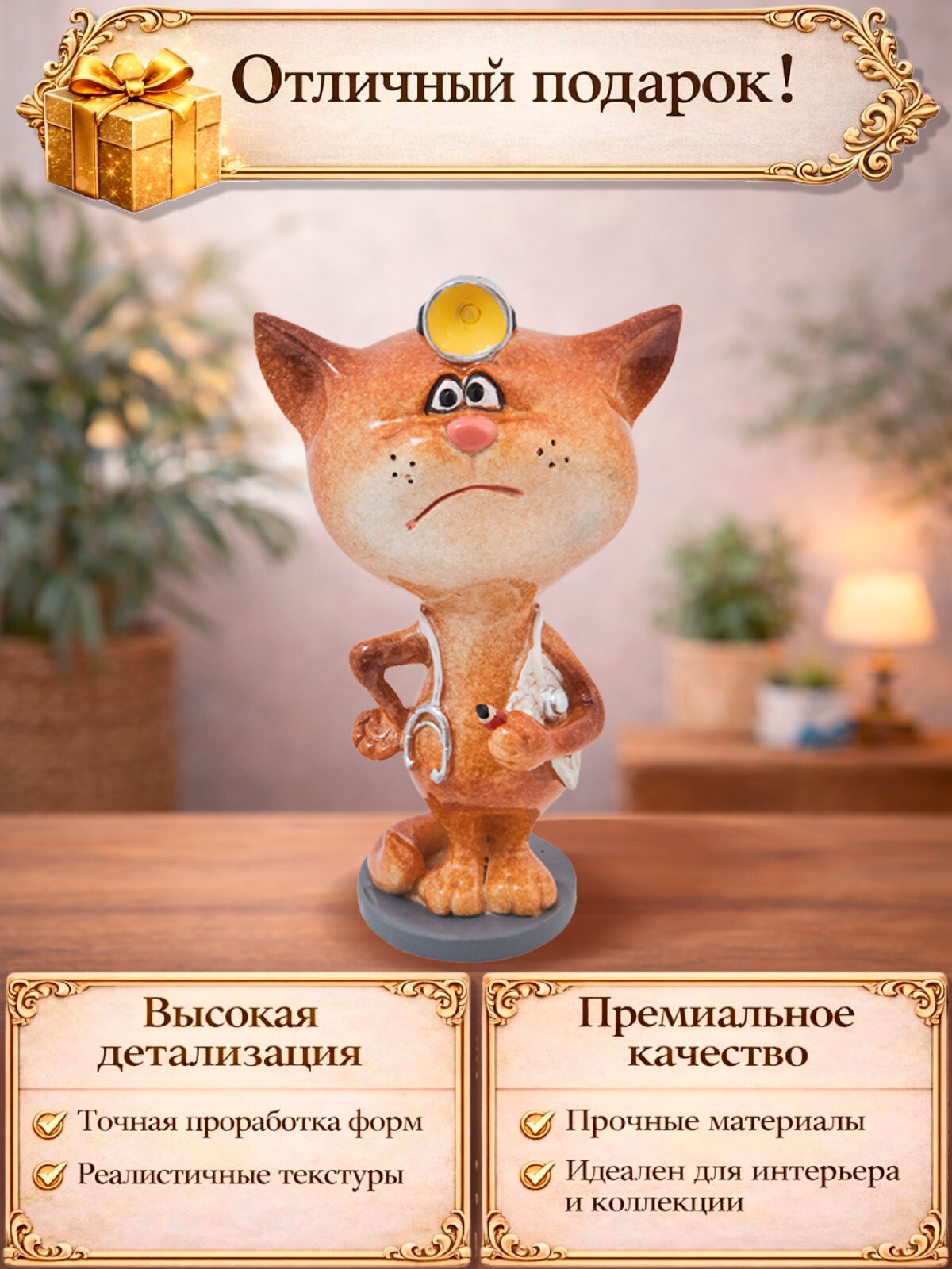 Фигурка Кот - врач — фото 1