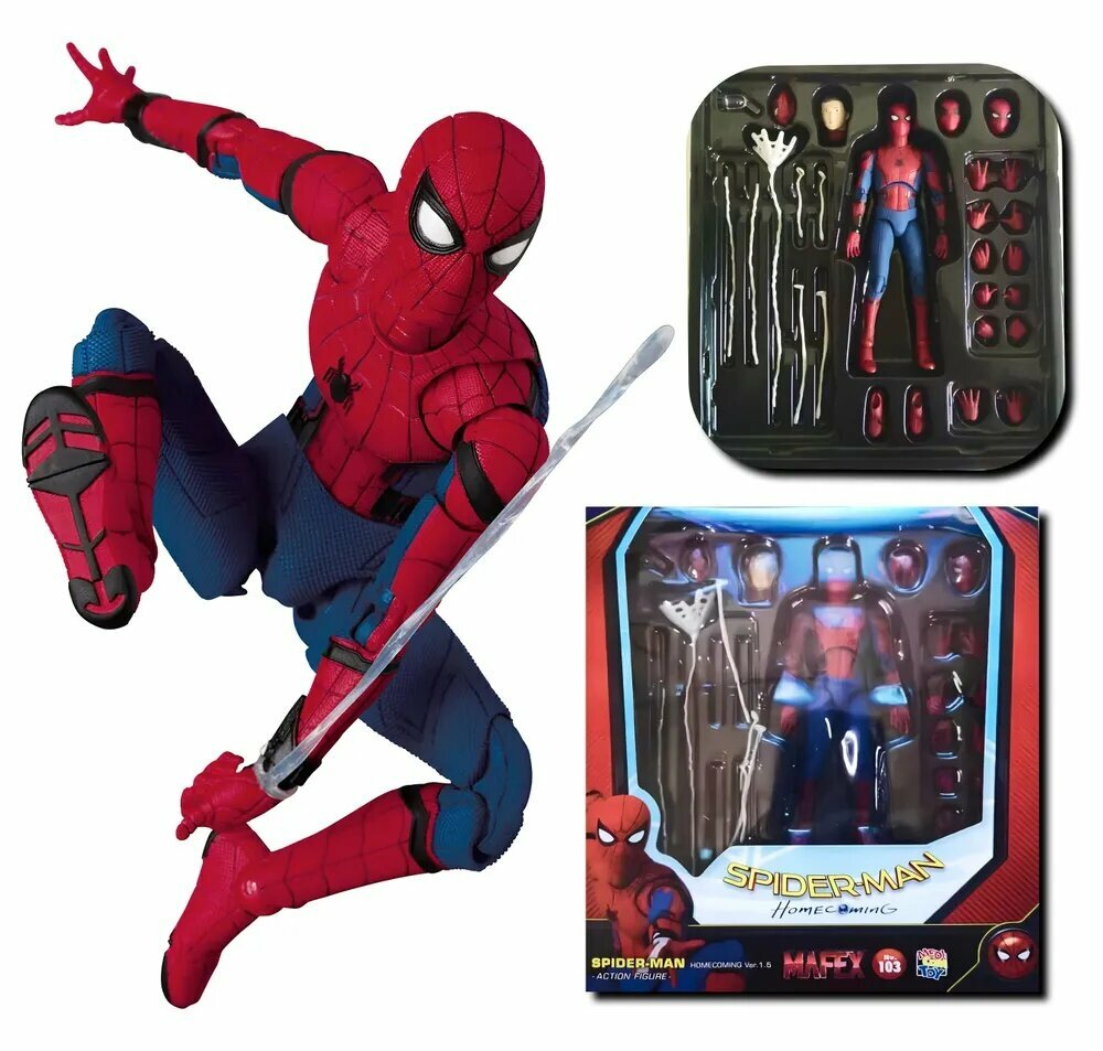 Фигурка Человек Паук возвращение домой / Spider Man нome coming MAFEX No.103 (14см)