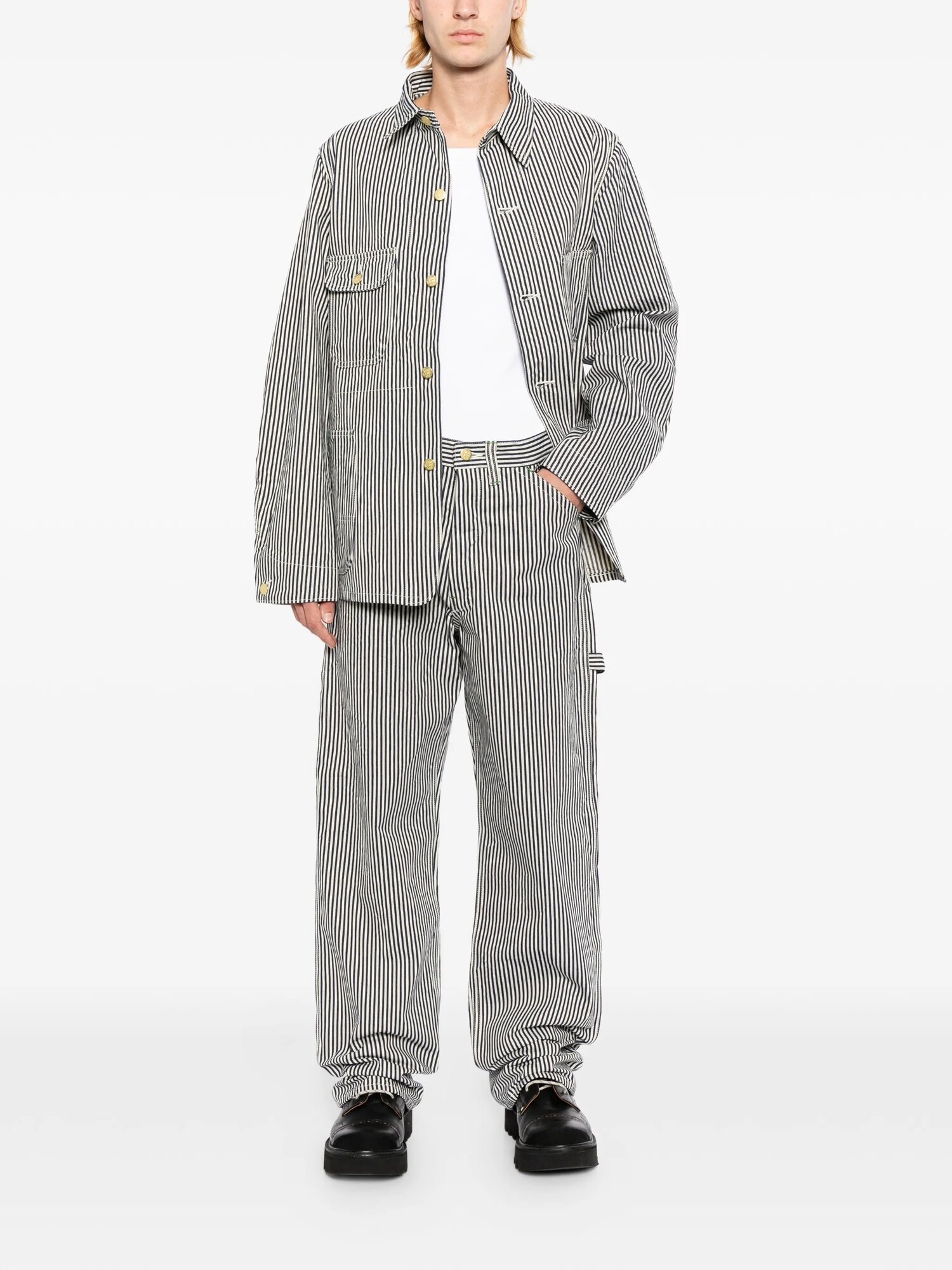 Куртка SugarCane Striped denim jacket, размер 44, синий — фото 1