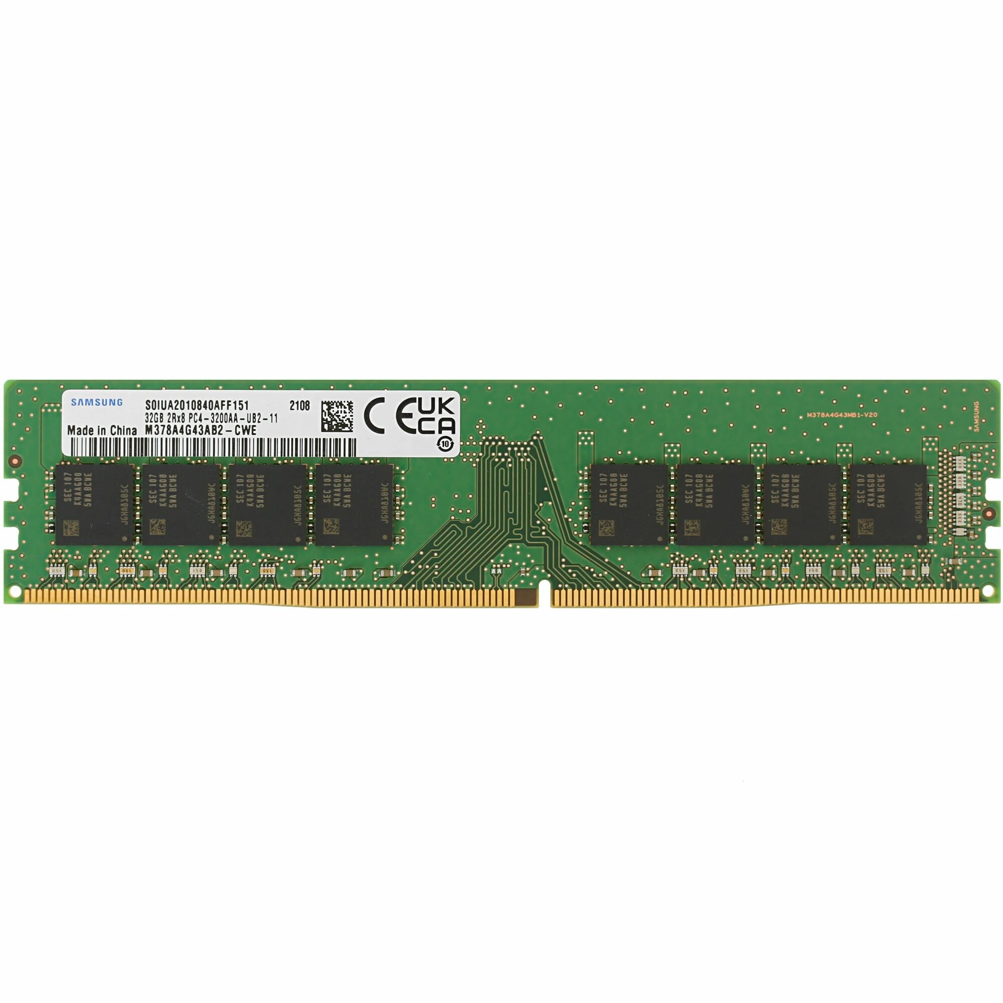 Память для ПК DDR4 32GB 3200MHz PC4-25600 UDIMM 2RX8 SАМSUNG M378A4G43AB2-CWE