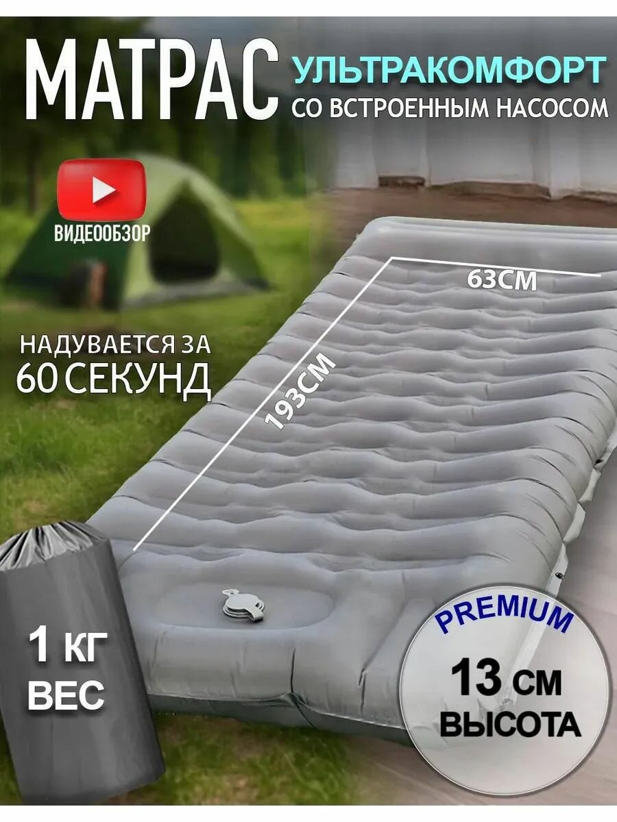 Коврик туристический самонадувающийся матрас