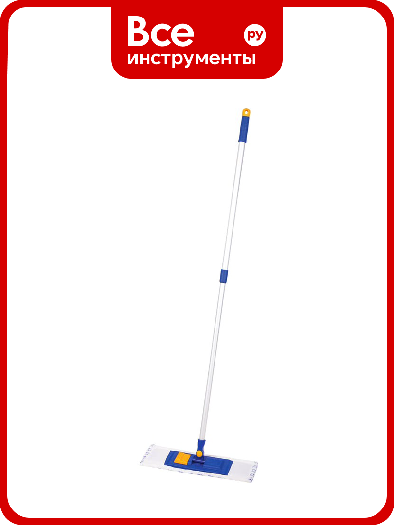 Швабра OfficeClean Professional с телескопом, плоской микрофибровой абразивной насадкой с карманным креплением