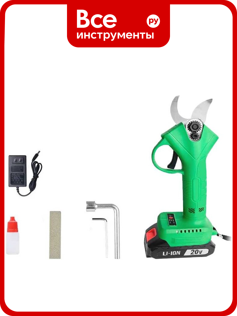 Аккумуляторный бесщеточный секатор Zitrek GreenNer 20 (20В, 2,0Ач Li-ion аккум. 1шт, зу) 082-1857 прочной конструкции