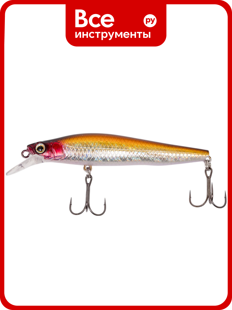 Воблер Strike Pro IB Minnow JET 95 864PPV Brown Redhead с системой дальнего заброса, шумовыми эффектами и тройным