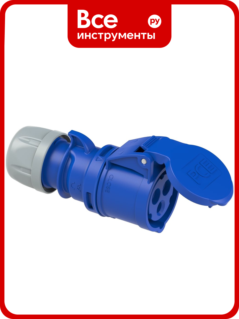 Кабельная розетка PCE 16А 230V 1P+N+E IP44 213-6