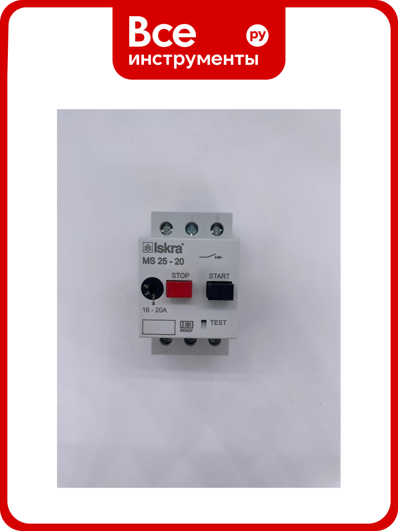 Автомат защиты двигателя Iskra MS25-20 УТ-00025328, устойчив, пластиковый корпус, высокая степень защиты