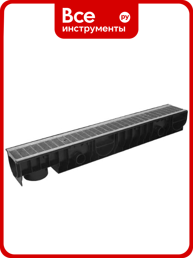 Лоток Ecoteck STANDART 100.125 h129 с решеткой сварной оцинкованной, кл. В125 46621