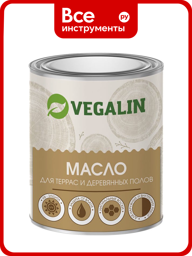 Масло для террас VEGALIN Бесцветный, 0,75 л 401112