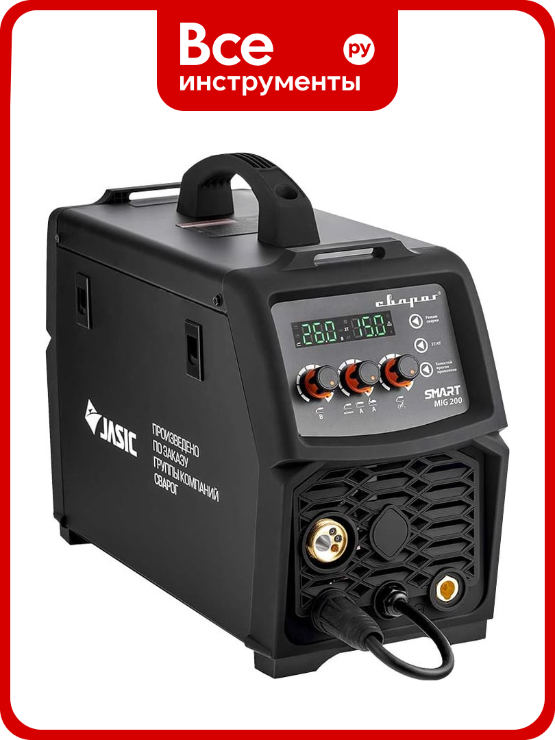 Сварочный инвертор Сварог MIG 200 REAL SMART N2A5 Black, маска+краги 98557