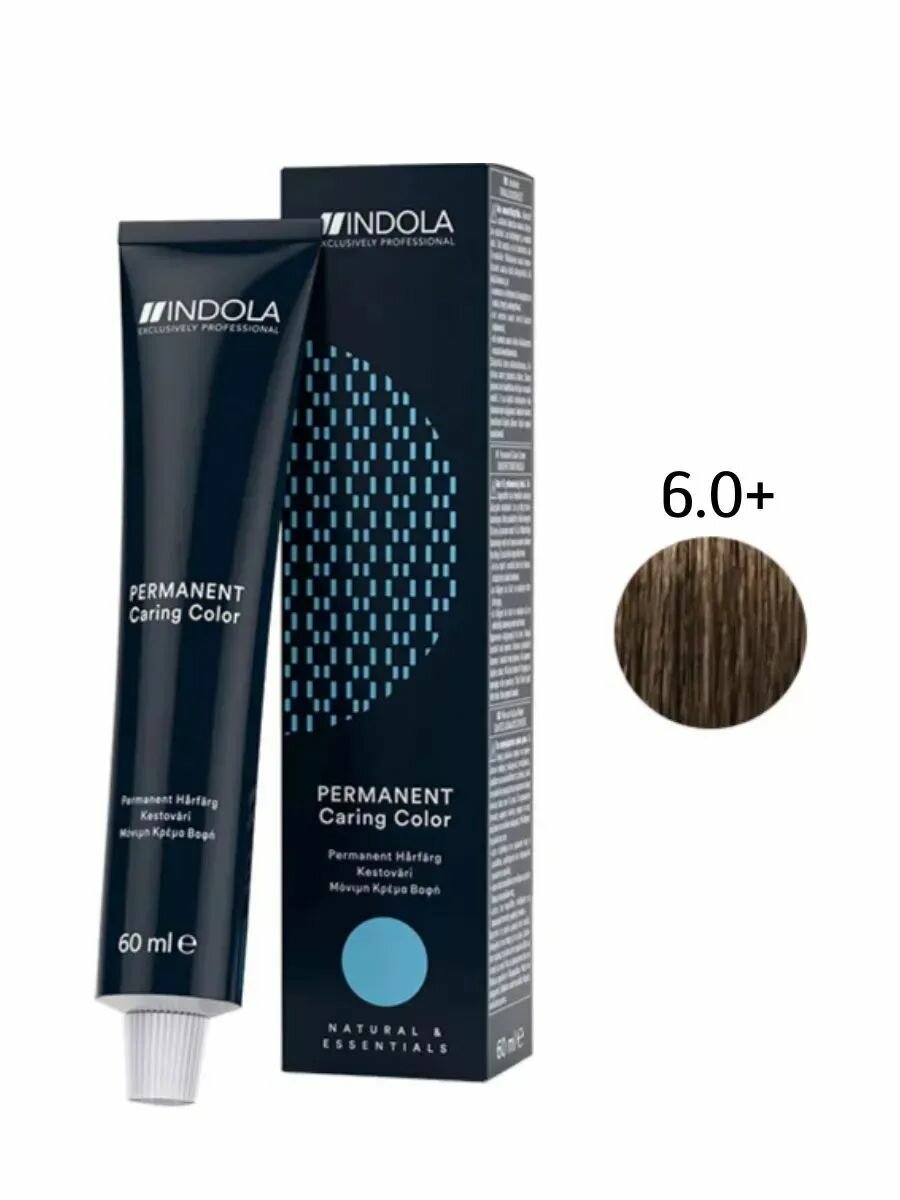 Indola Natural & Essentials 6.0+ Темный русый интенсивный натуральный Перманентный крем-краситель для волос 60мл