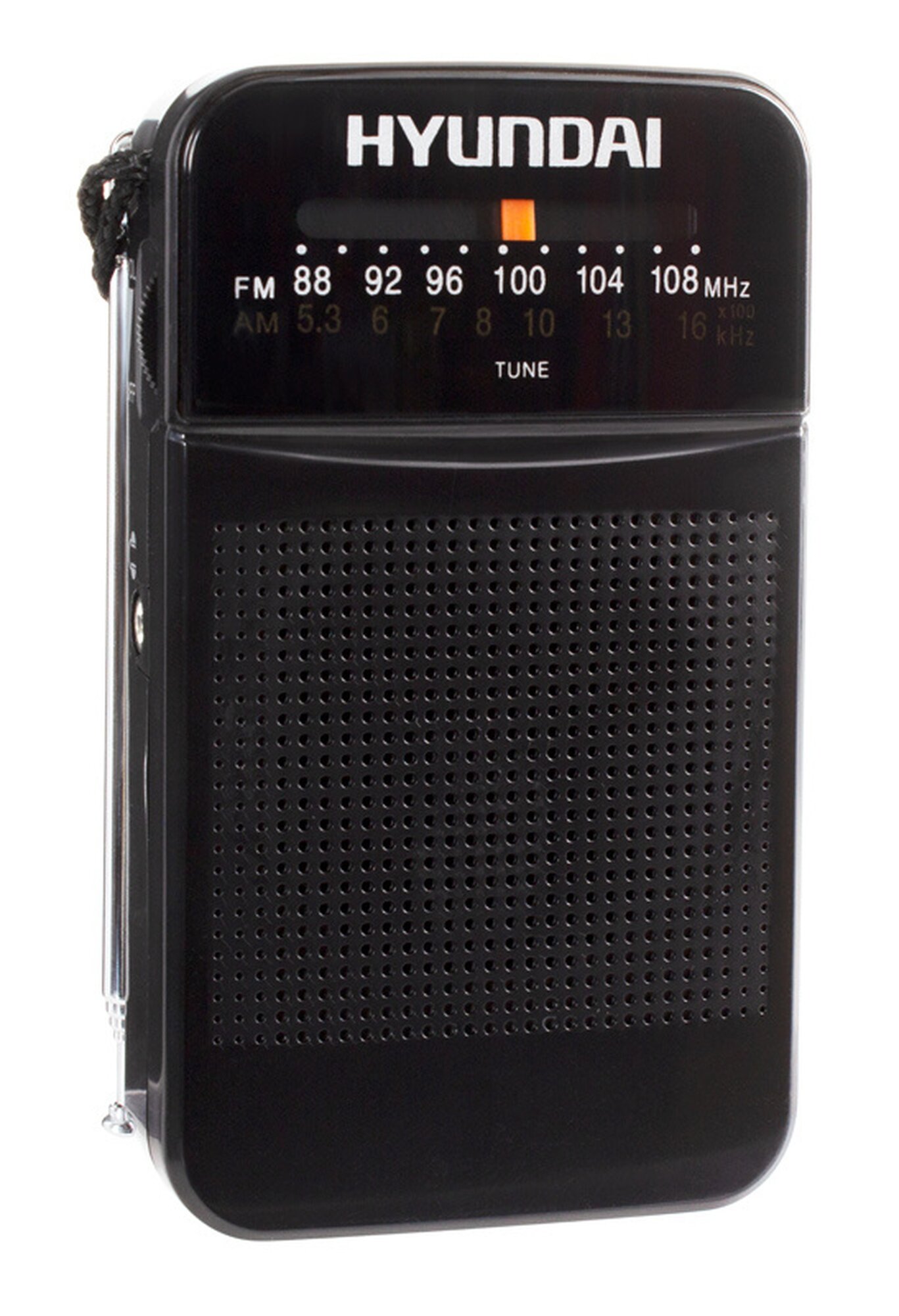 Радиоприемник Hyundai H-PSR110, карманный, черный, FM/AM, встроенный динамик, разъем для наушников
