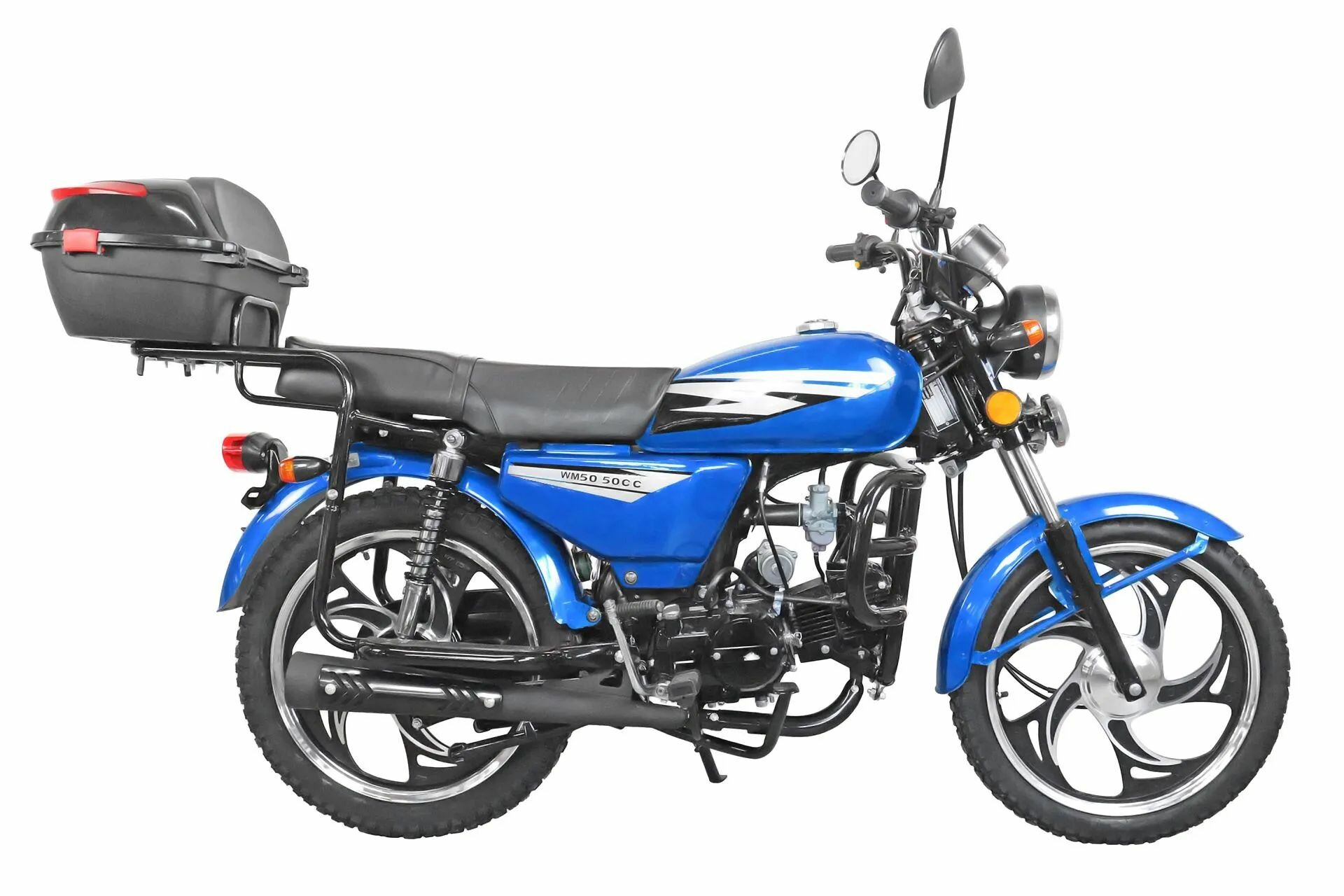 Мопед KT50 Alpha люкс (Форсир.)(сигн. с автозап, кофр) синий