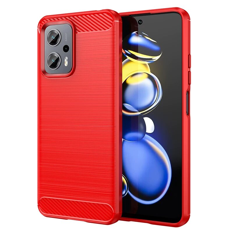 Чехол для Redmi Note 11 из силикона с матовой отделкой, красный цвет, полная защита от падений для 5G смартфонов
