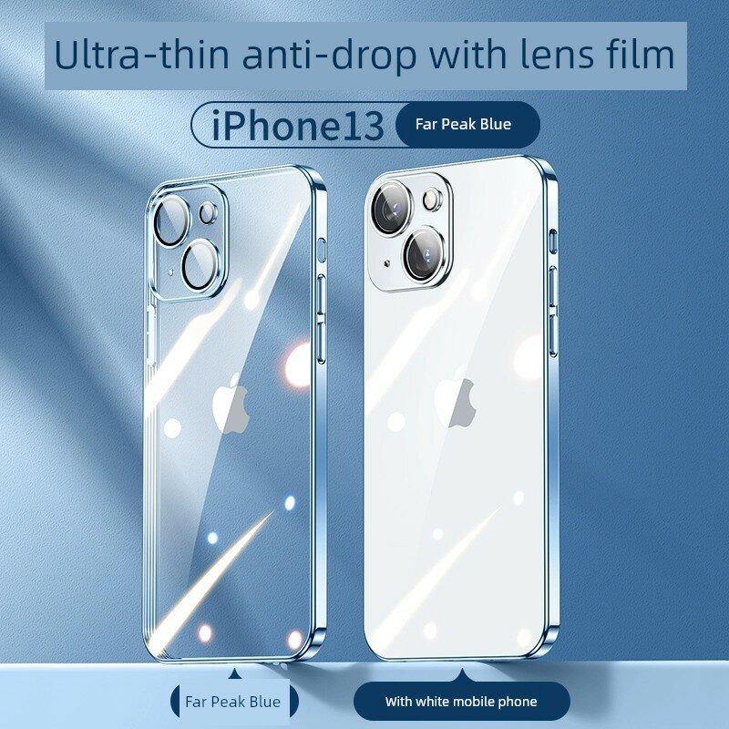 Чехол из прозрачного силикона для iPhone 15 с защитой объектива, ударопрочный и устойчивый к царапинам, цвет