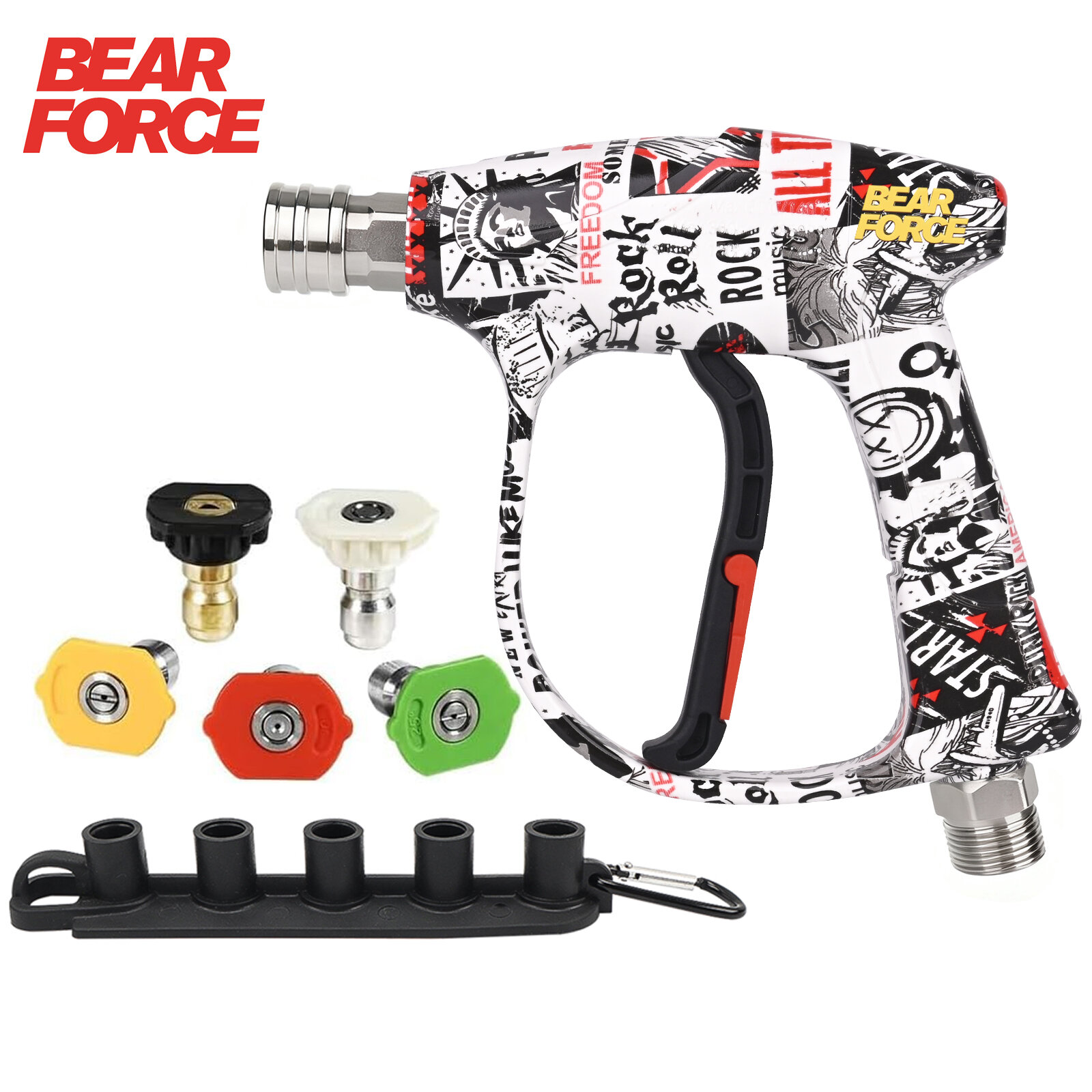 Пистолет для мойки высокого давления Bear Force, в черно-белом стиле