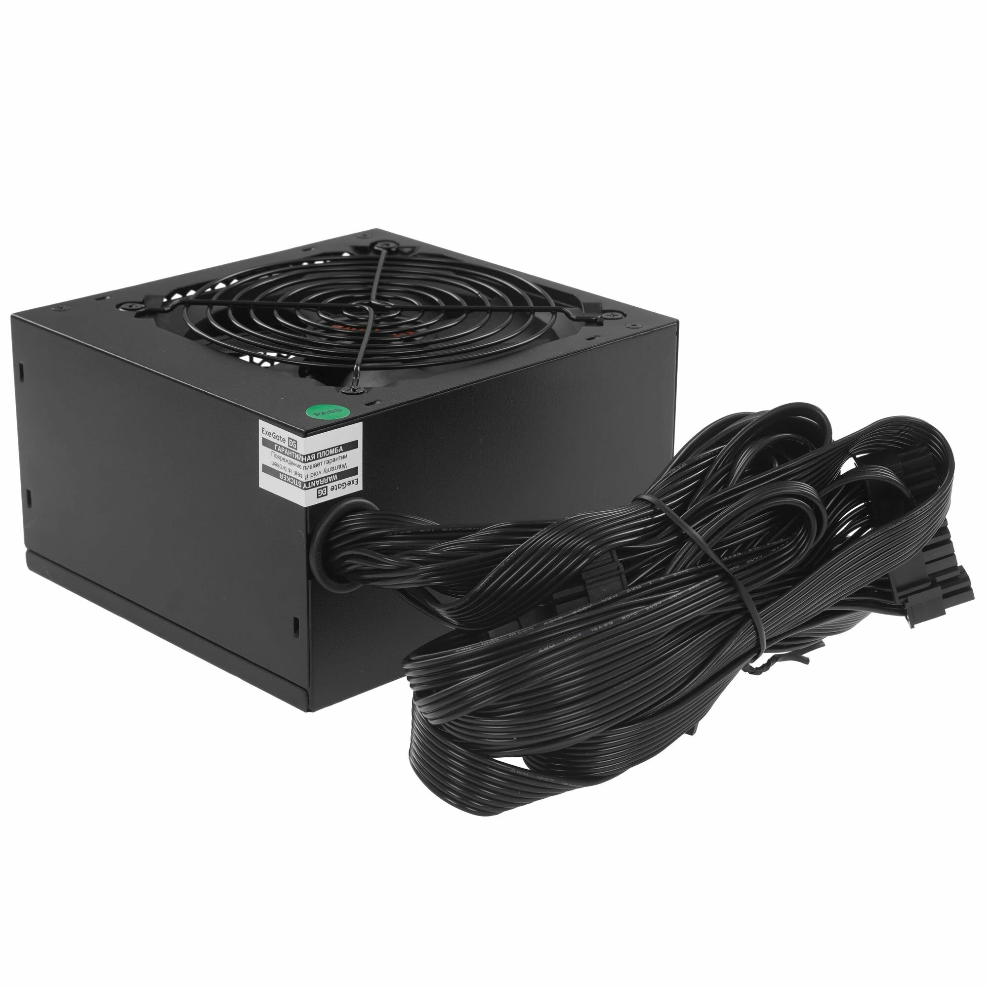 Блок питания ExeGate 80 PLUS 600PPH LT S OEM 80 Plus Standart (EX282044RUS-OEM-S) черный - ATX 20+4 пин, 4 pin + 4 pin CPU, 5 SATA, 2 x 6+2 pin PCI-E