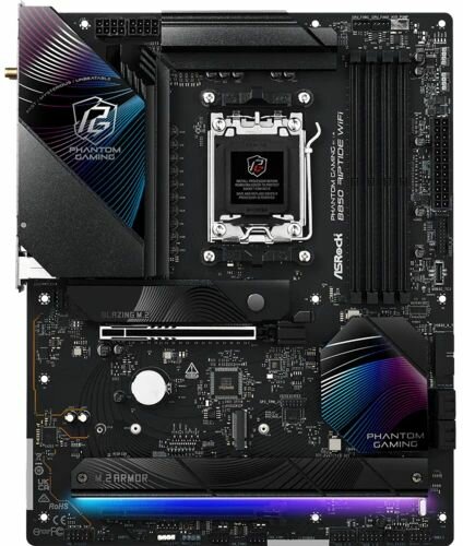 Материнская плата ASRock B850 Riptide WiFi - AM5, AMD B850, 4xDDR5-7200 МГц, 1xPCI-Ex16, 4xM.2, ATX