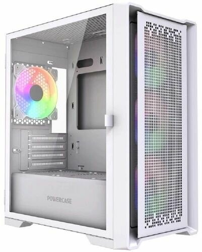 Компьютерный корпус PowerCase ByteFlow Micro LE (CAMBFW-A4-LE) белый - Mini Tower, Micro-ATX, USB 3.2 Gen 1 Type-A, USB 2.0 Type-A
