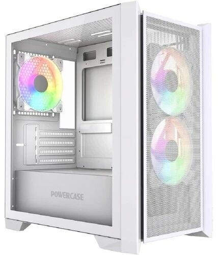 Компьютерный корпус PowerCase Alisio Micro Z3W ARGB V2 (CAMZW-A3-V2) белый - Mini Tower, Micro-ATX, USB 2.0 Type-A, USB 3.2 Gen 1 Type-A