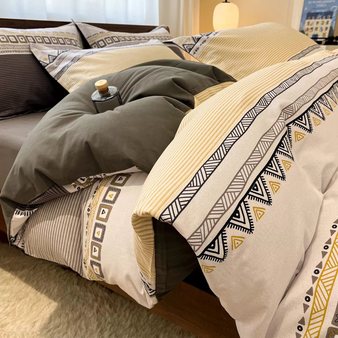 Комплект постельного белья Herrani Home Textiles 2025: новый, из 100% чистого хлопка, утолщенный, с начесом, состоящий