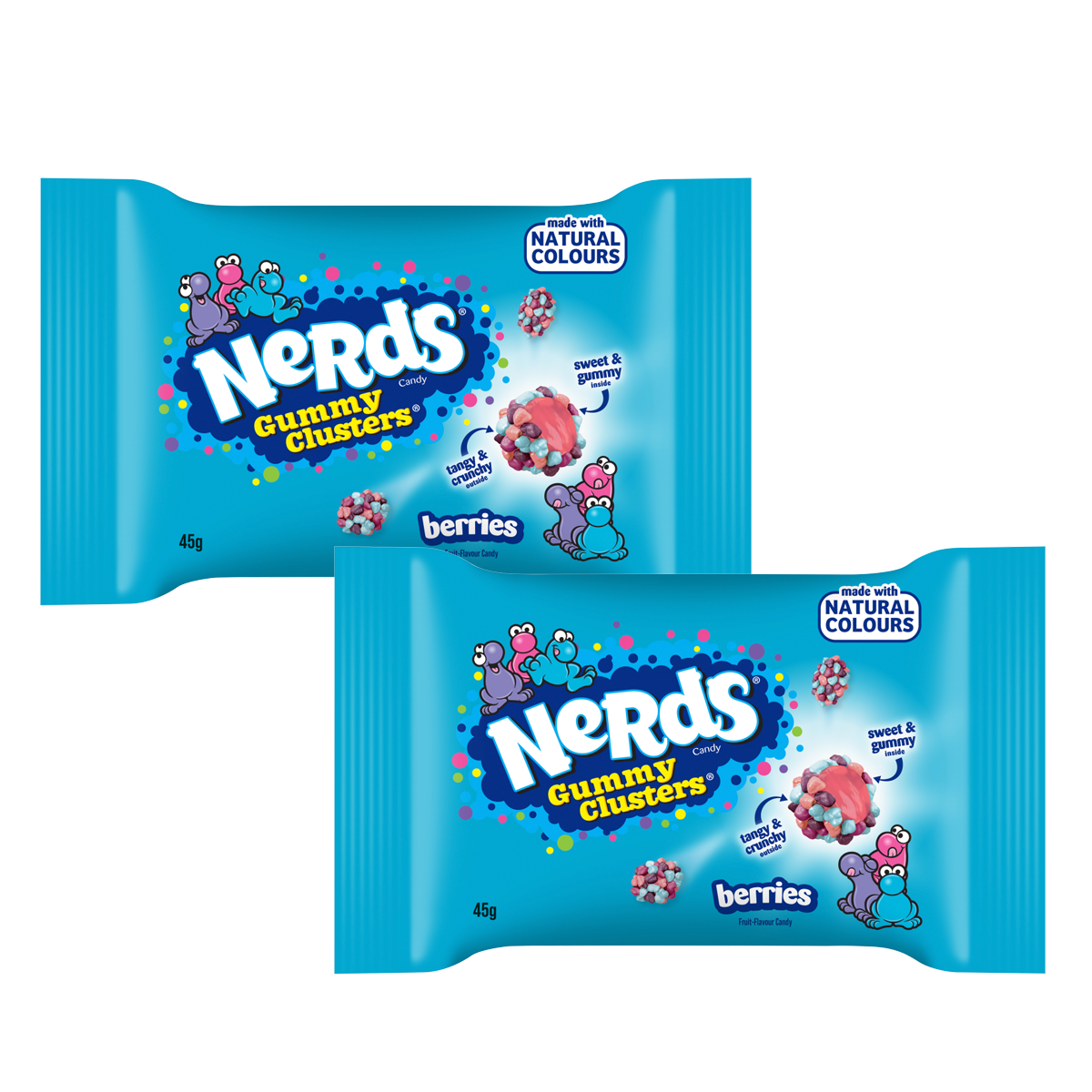 Конфеты жевательные Nerds Gummy Clusters Berries Candy / Нердс Гамми Кластерс Ягоды (США), 2 шт. по 45 грамм