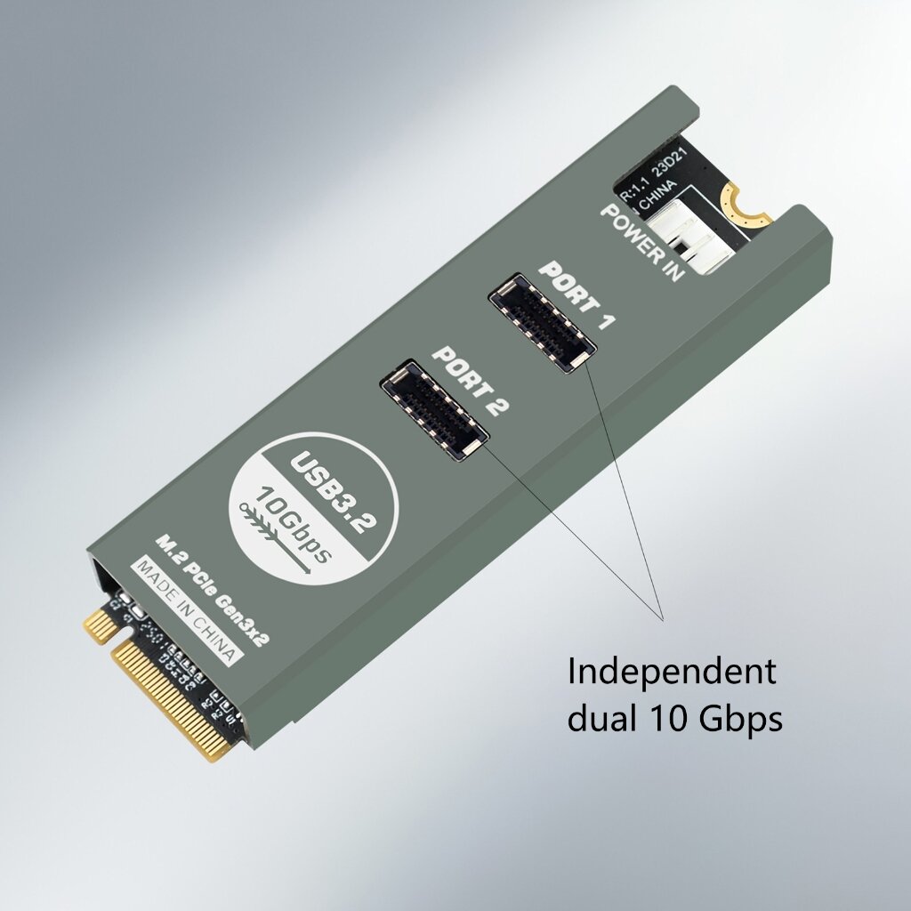 Адаптер USB 3.2 M.2 NVMe – двойной Type-E 10 Гбит/с — фото 1