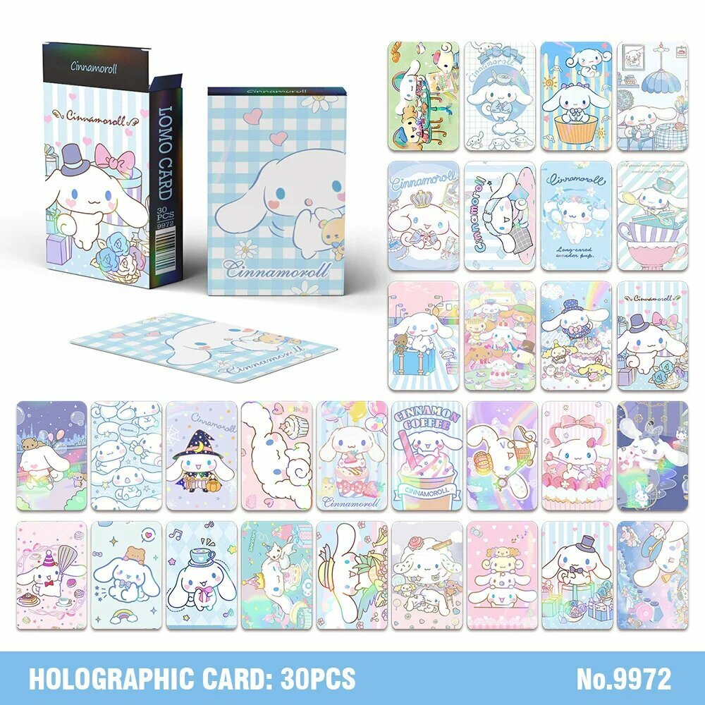 Сияющие наклейки Sanrio Синнаморолл 30 шт для аниме коллекционеров