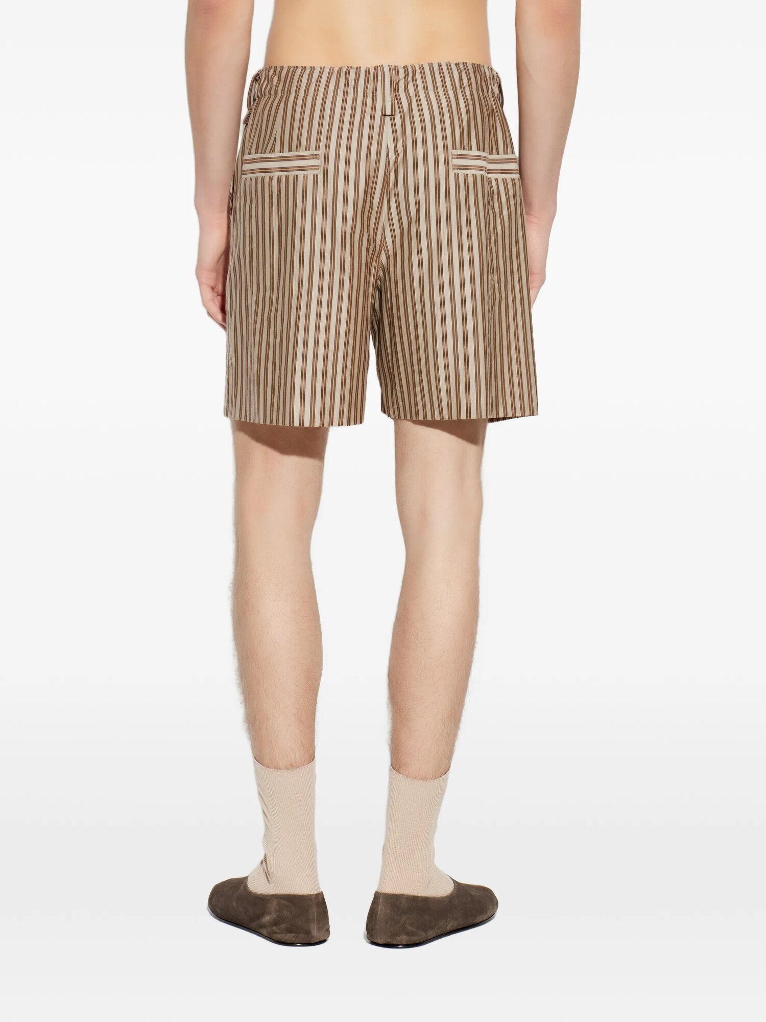 Шорты HOMME PLISSE ISSEY MIYAKE Striped shorts, размер OneSize, brown — фото 1